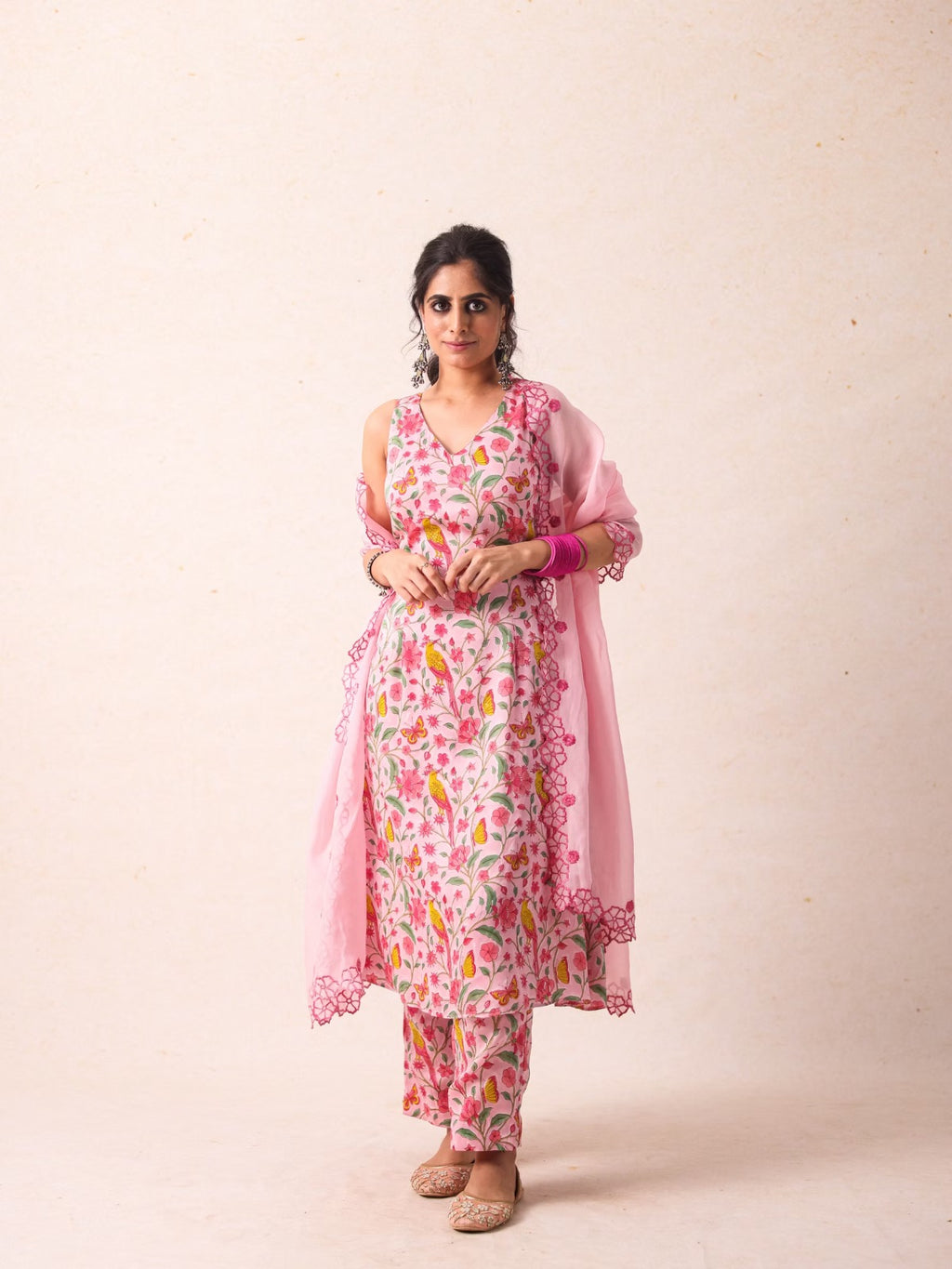 Shelly Pink Kurta Set – Gaamya Store